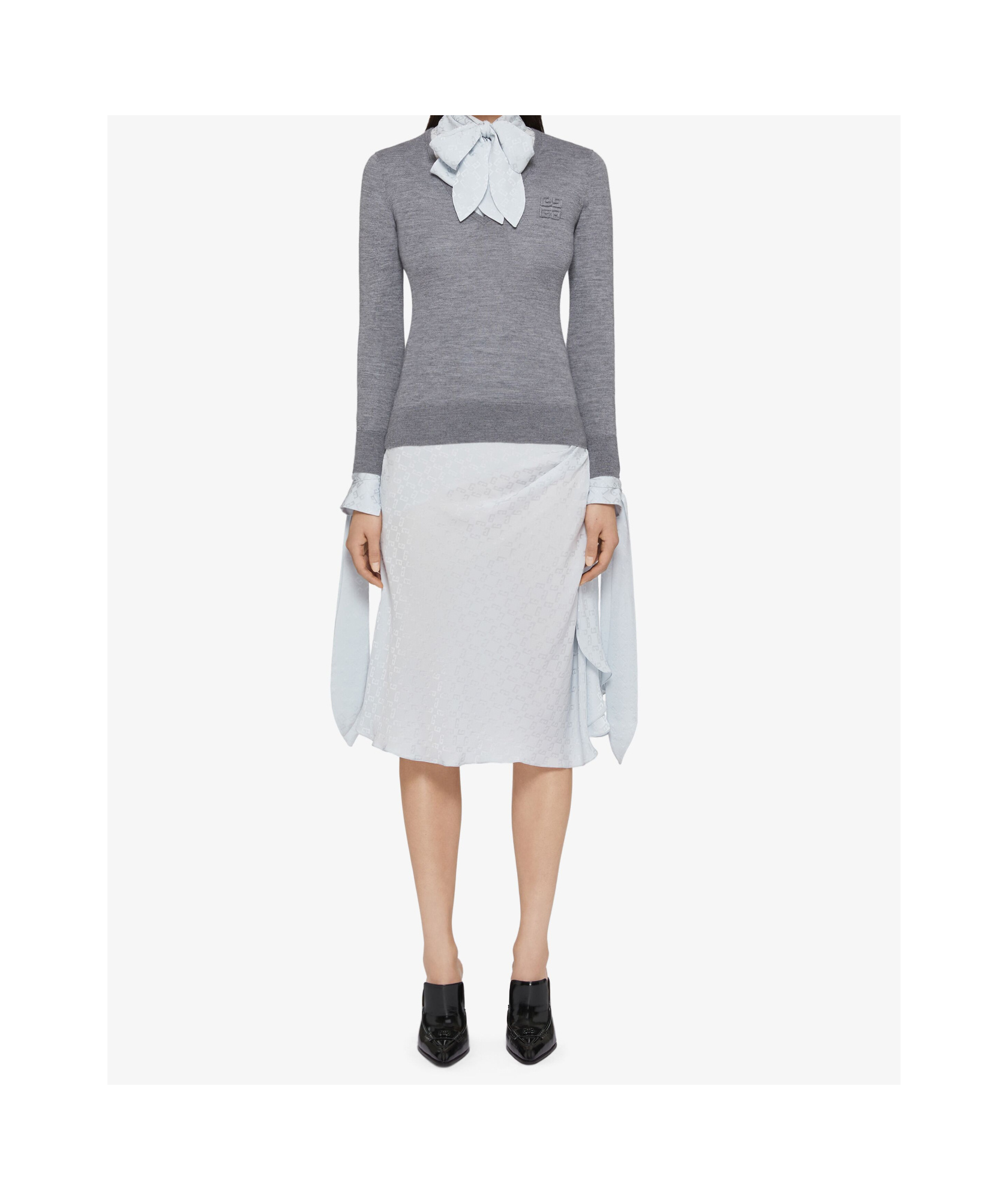 GIVENCHY Givenchy Monogram Jacquard Draped Skirt